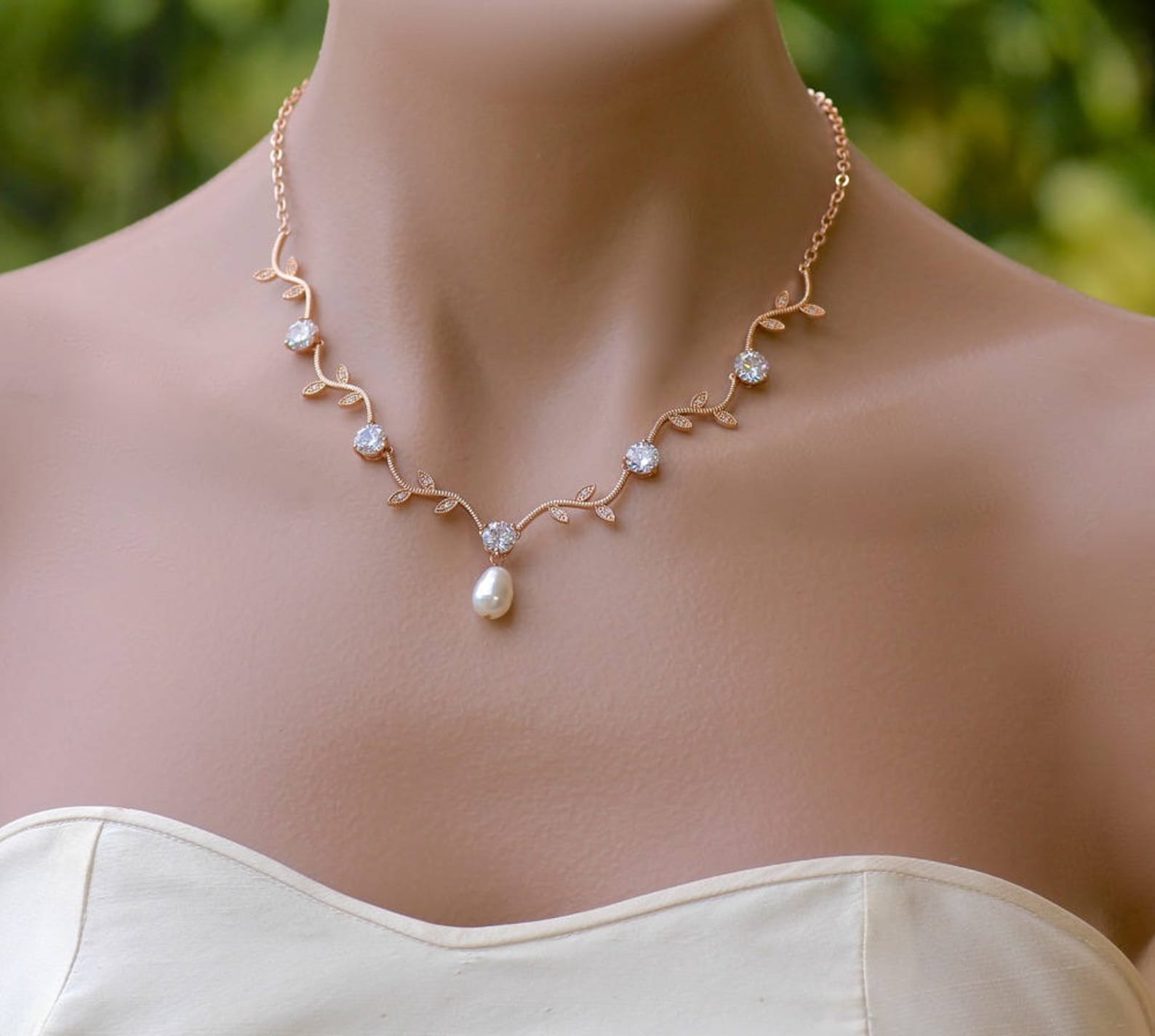 Rose Gold Bridal Set Rose Gold Jewelry Set Wedding Jewelry - Etsy