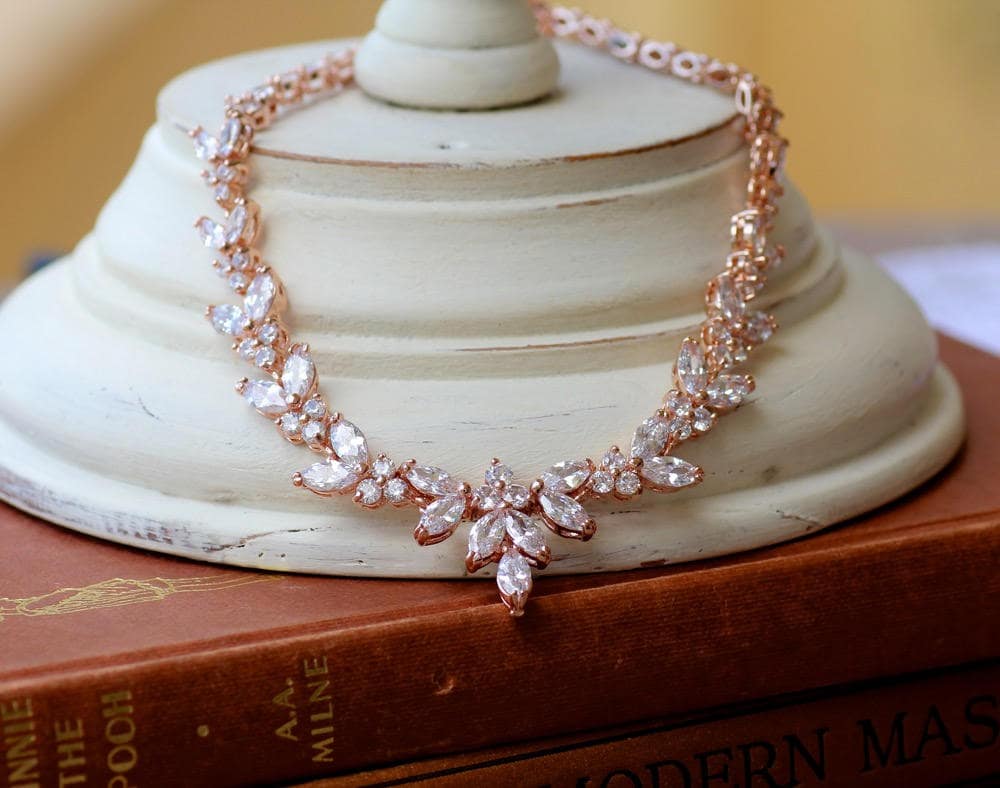 Bridal Jewelry Set, Rose Gold Jewelry Set, Rose Gold Wedding Jewelry ...