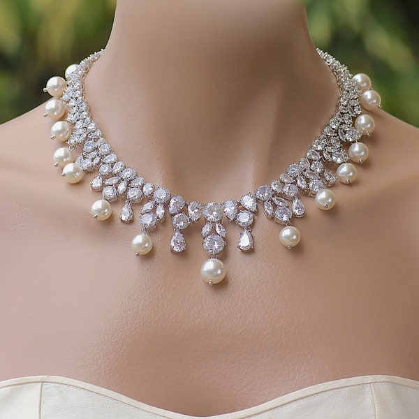Pearl Statement Necklace - Etsy