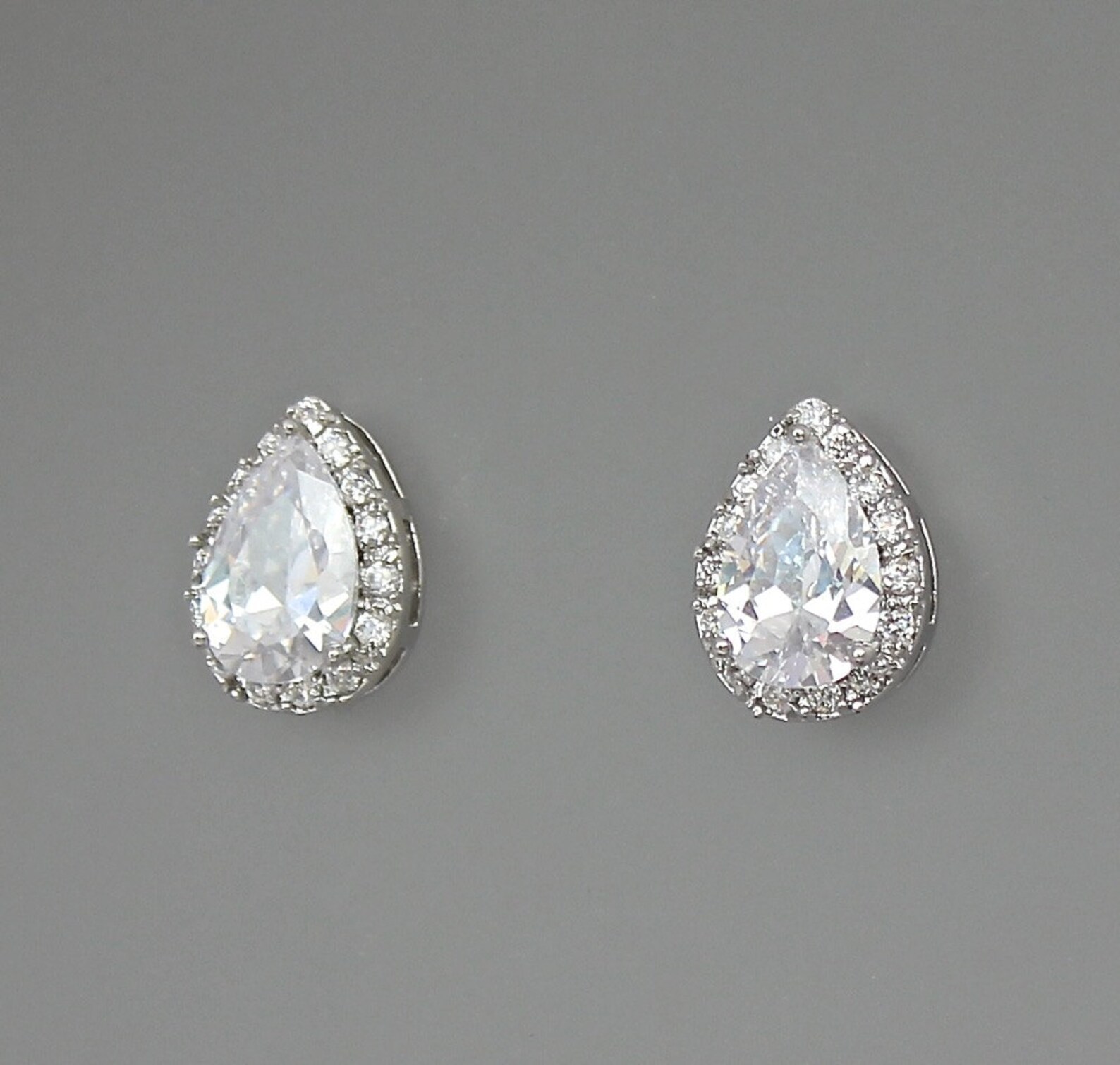 Crystal Bridal Set Crystal Teardrop Set Teardrop Stud - Etsy