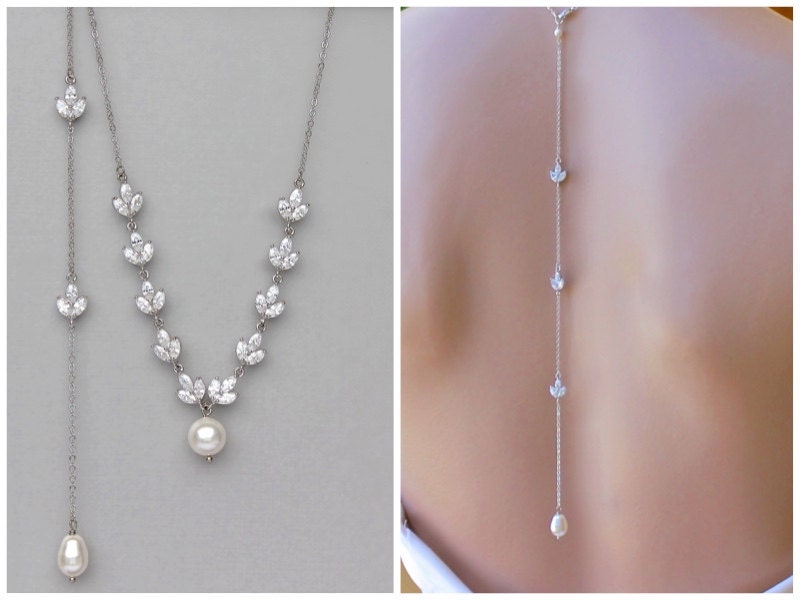 Bridal Back Necklace Back Drop Necklace Bridal Necklace - Etsy