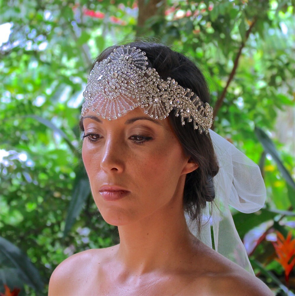 Crystal Bridal Headpiece Statement Crystal Headband Crystal - Etsy