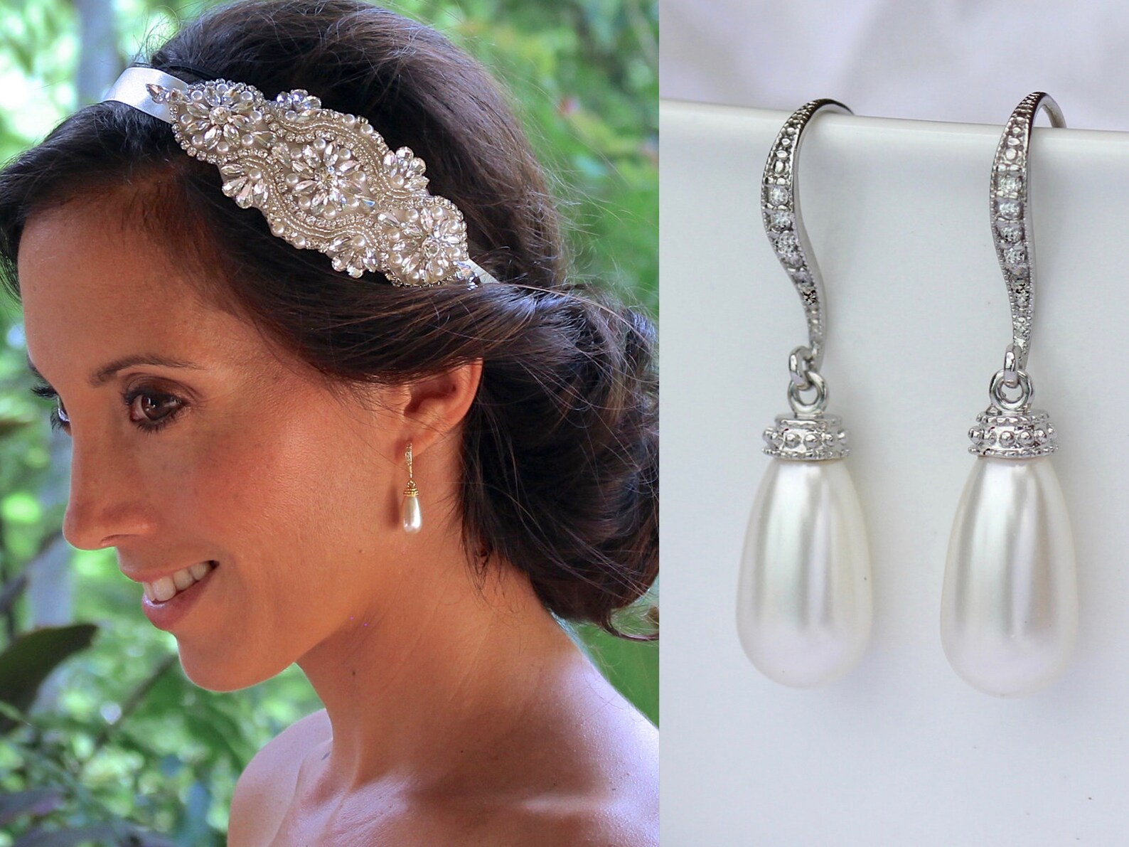 Pearl Drop Bridal Earrings Teardrop Pearl Bridesmaids | Etsy