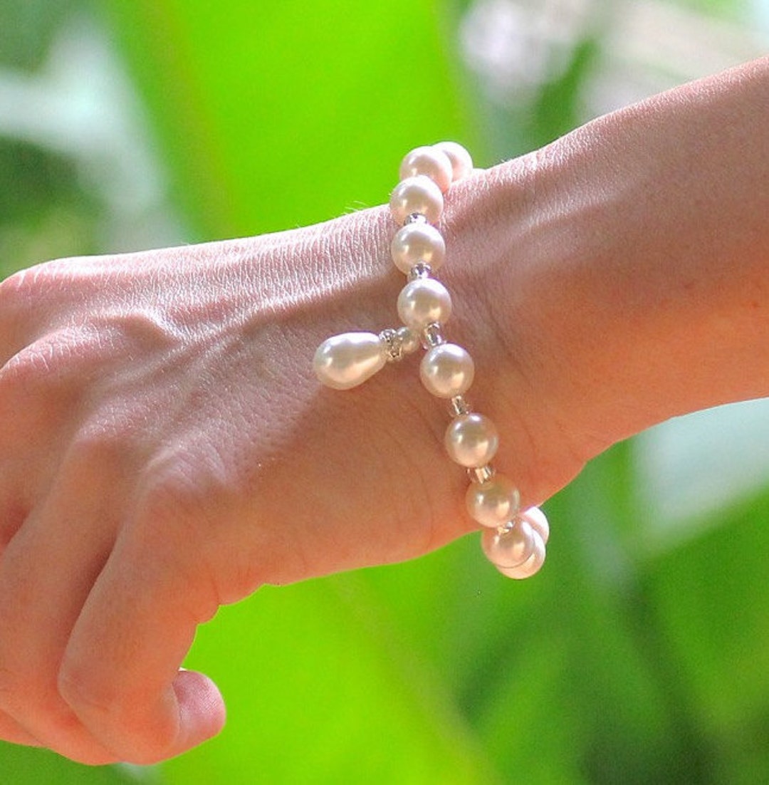 Swarovski Pearl Bracelet, Ivory Pearl Bridal Bracelet, Pearl ...