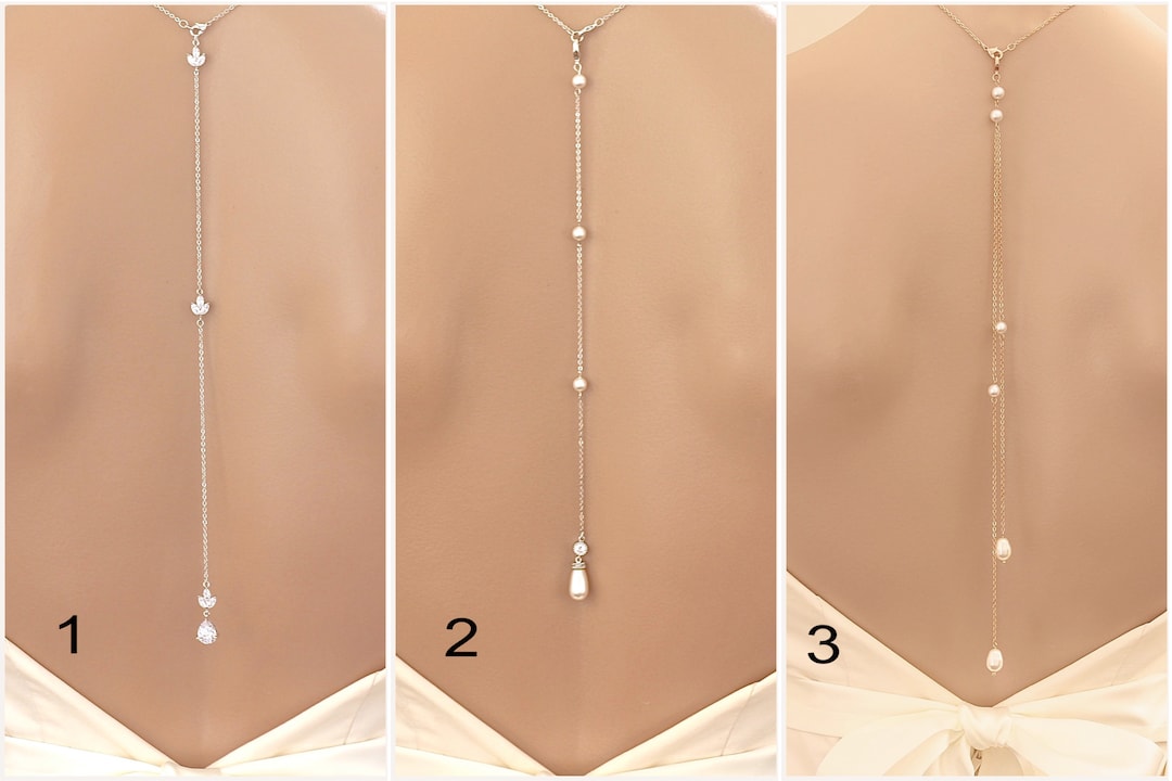 Necklace Back Drops, Back Necklaces, Silver Back Drop, Pearl Back Drop ...