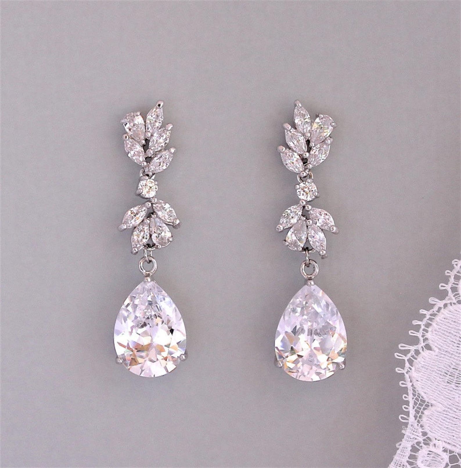 Crystal Bridal Earrings, Crystal Drop Earrings, Crystal Chandelier ...