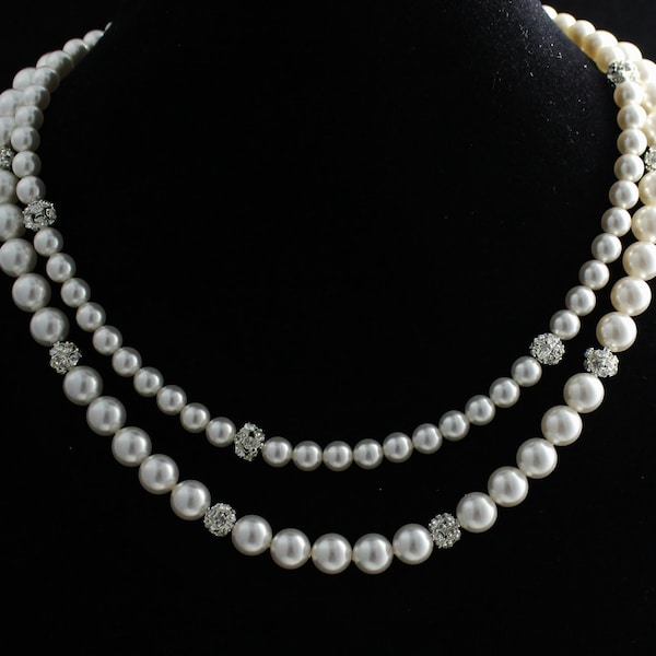 Two Strand Pearls - Etsy