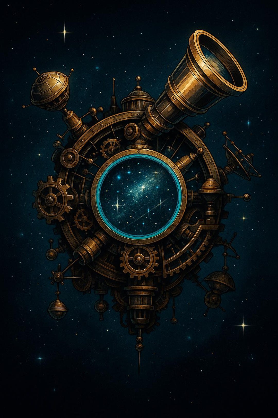 Aether Gear Scope Printable Steampunk Space Wall Art - Etsy