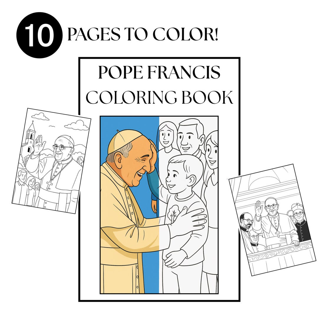 Pope Francis Coloring Book PDF | Spiritual Coloring Pages for ...