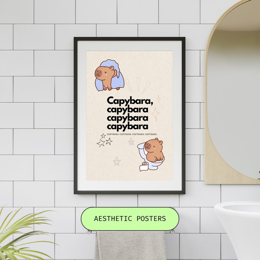 Capybara Poster - A4 Print - Didgital Download - 1 Page Kawaii Planner ...