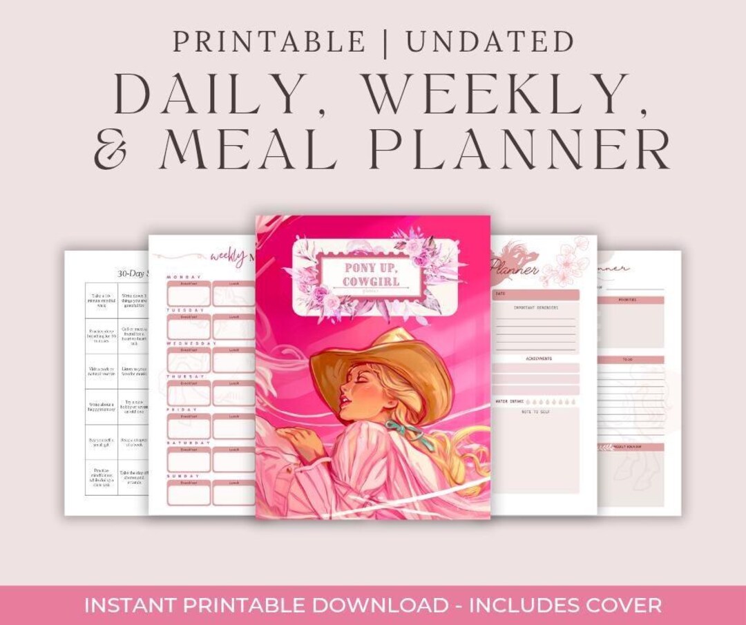 2025 Pink Calendar Cowgirl Planner Daily Planner New Calendar Year Dorm ...