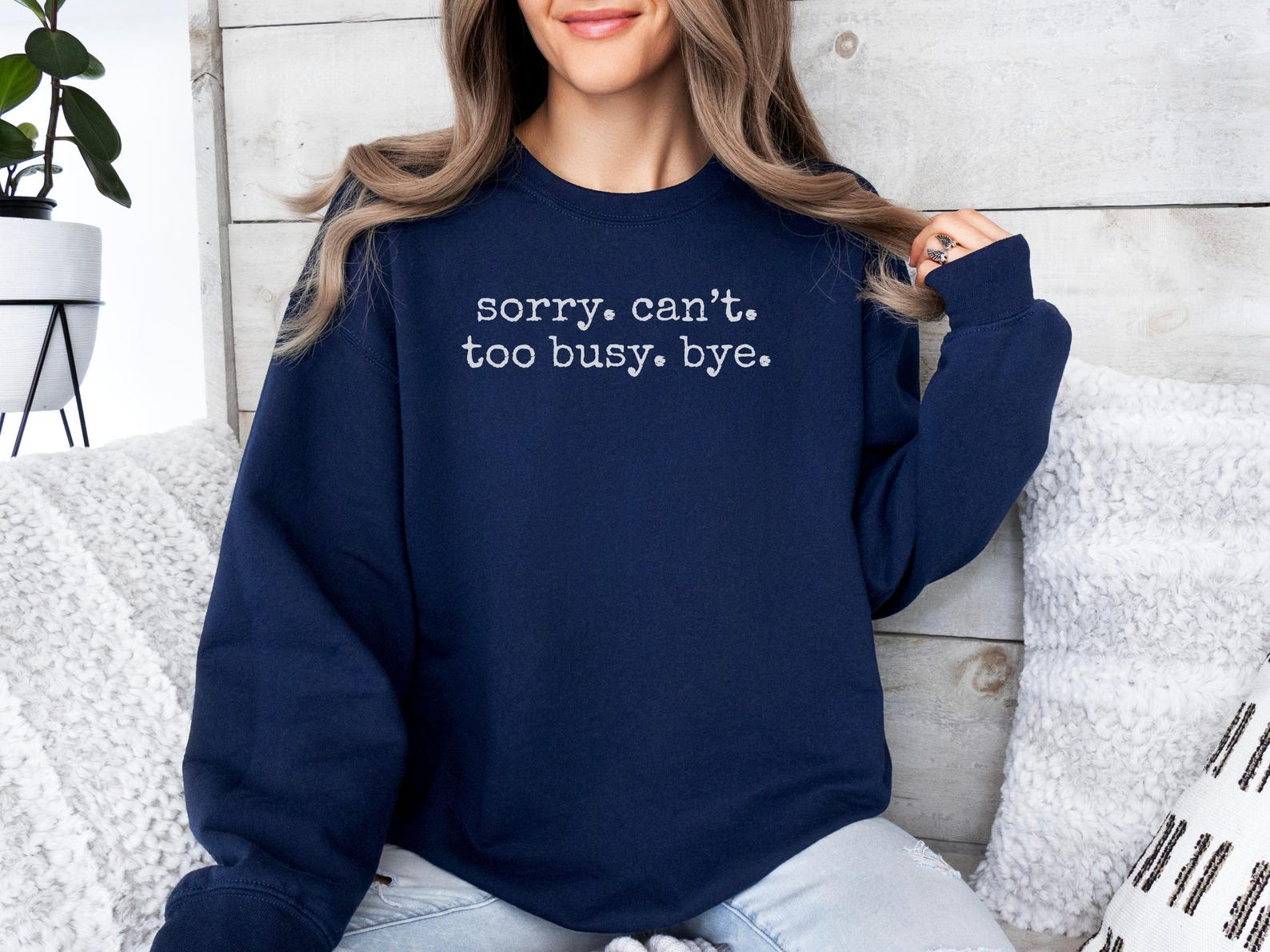 Sorry Cant Too Busy Bye Sweatshirt, Sarcastic Sweatshirt, Introvert ...