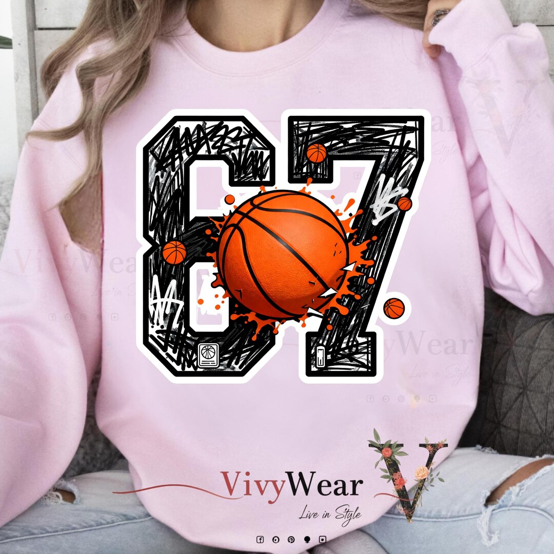 67 Basketball Graffiti PNG, Sports Meme Number, Urban Sticker, Digital ...