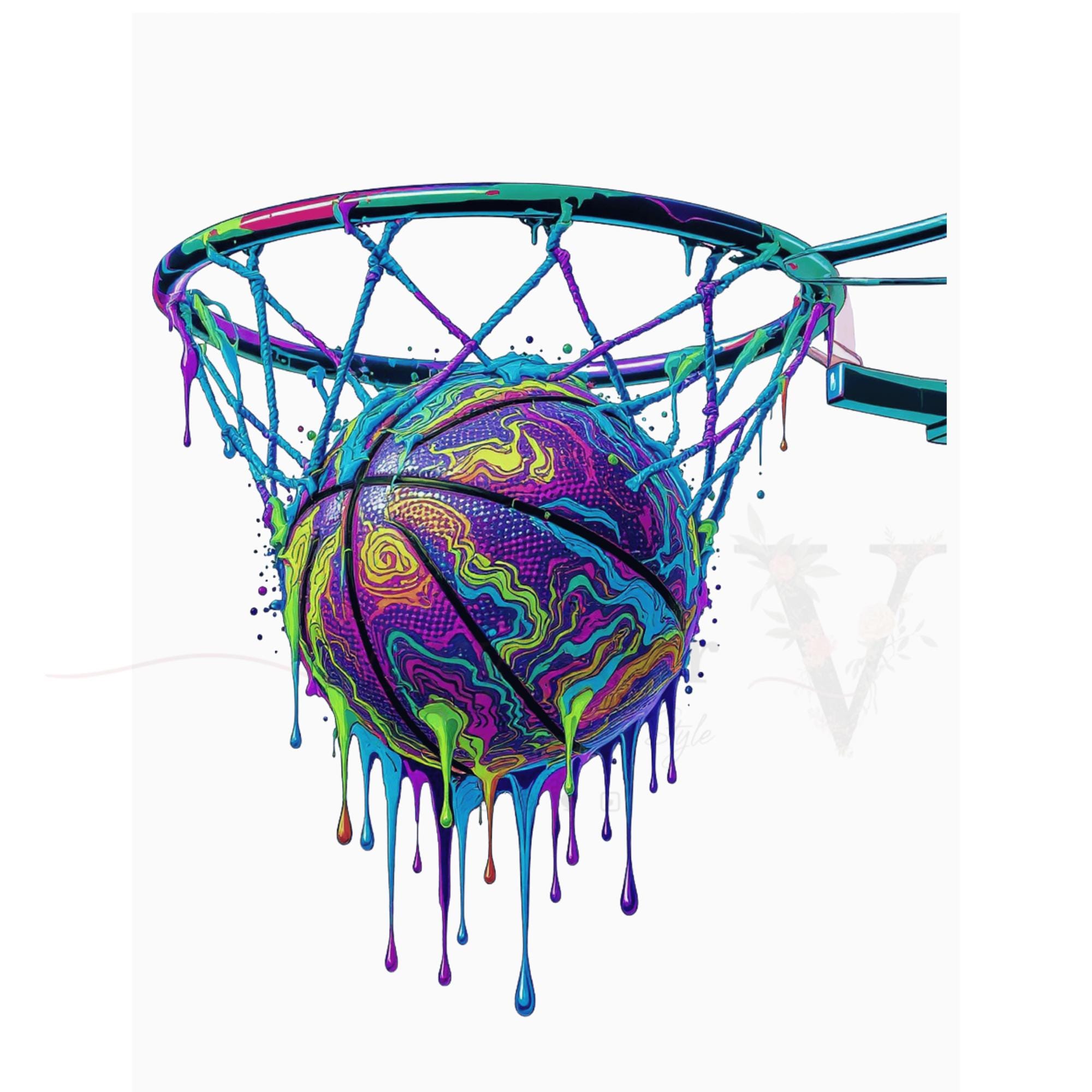 Neon Dripping Basketball PNG: Streetball Clipart, Sublimation Design - Etsy
