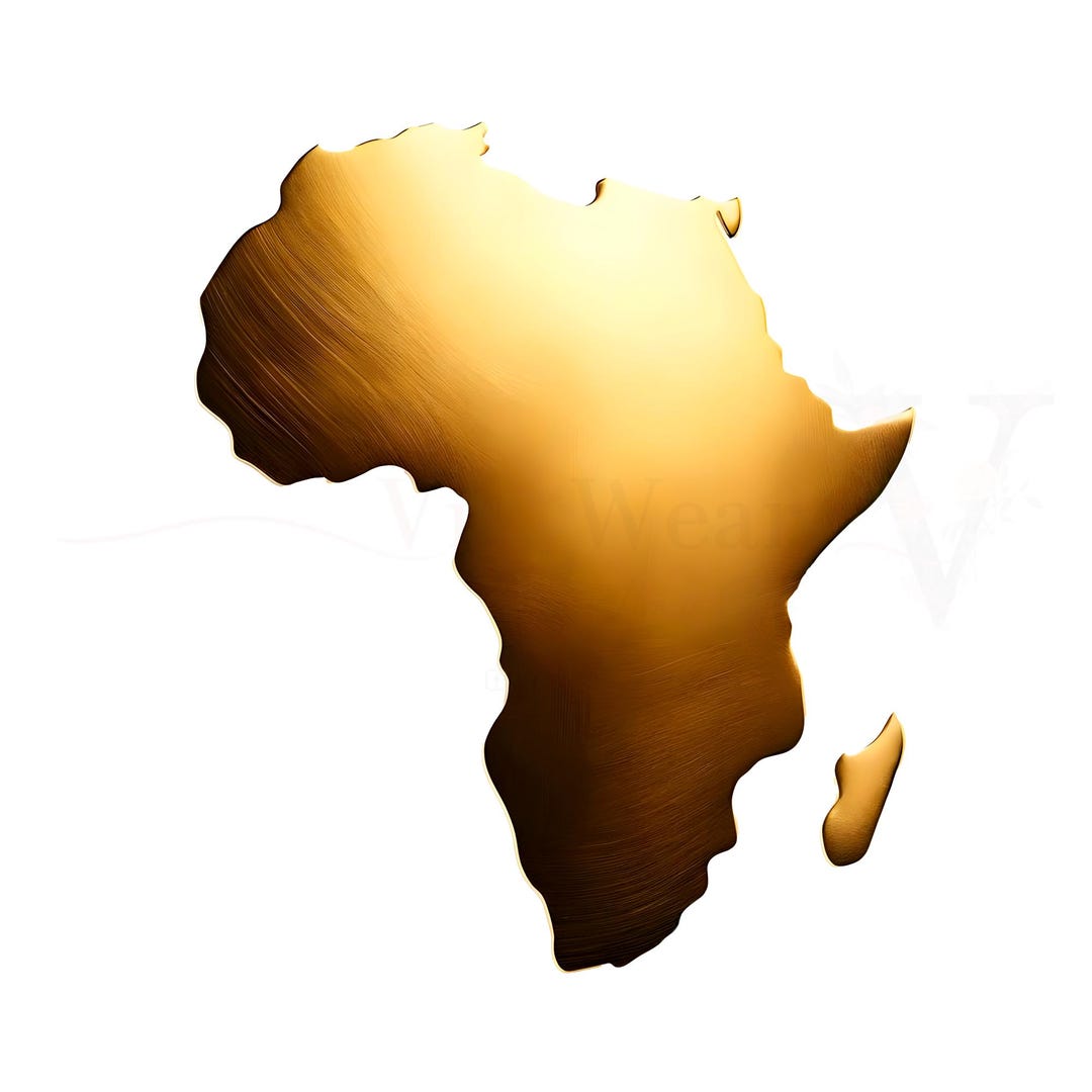 Gold Africa Map PNG: Afrocentric Sublimation Design (digital Download ...