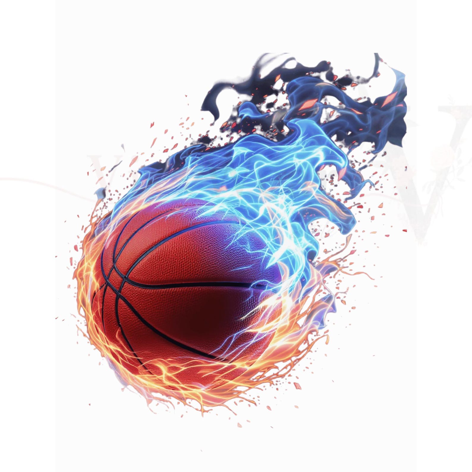 Basketball Flame PNG: Blue Fire Sublimation Design (digital Download - Etsy