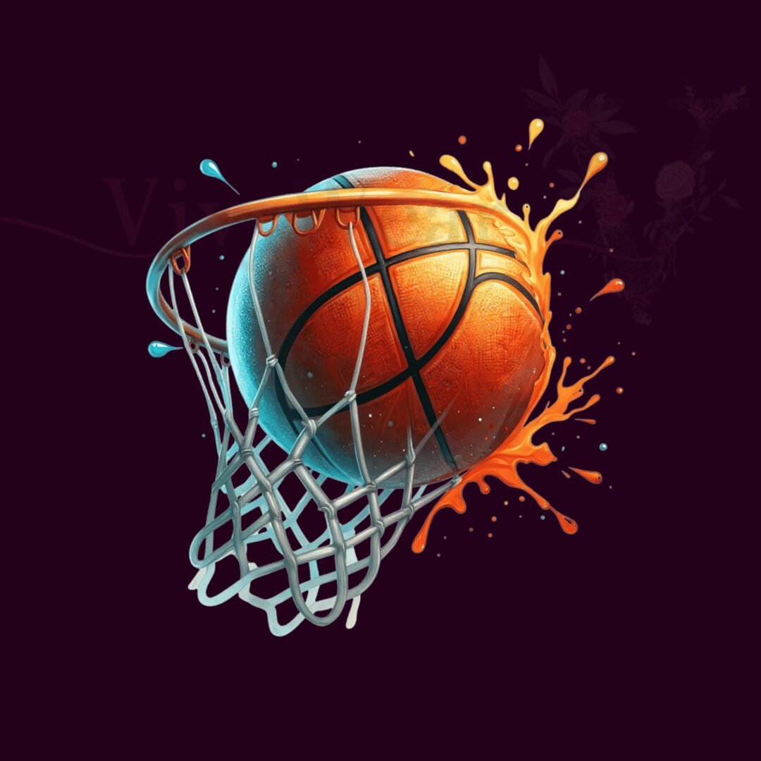 Basketball Hoop Splash PNG: Slam Dunk Sublimation Design - Etsy