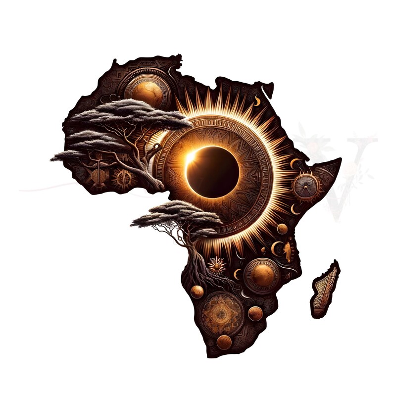 African Eclipse Map Art: Tribal Solar Print (digital Download - Etsy