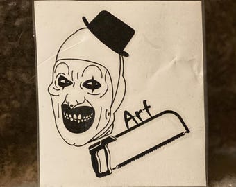 Art the Clown Waterproof Vinyl Decal, Art the Clown Sticker, Terrifier ...