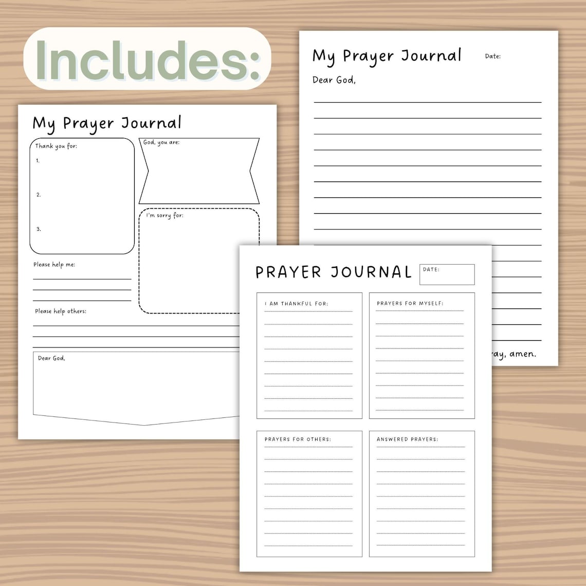 Kids Prayer Printable Journal Pages, Sunday School Lesson, ACTS Prayer ...