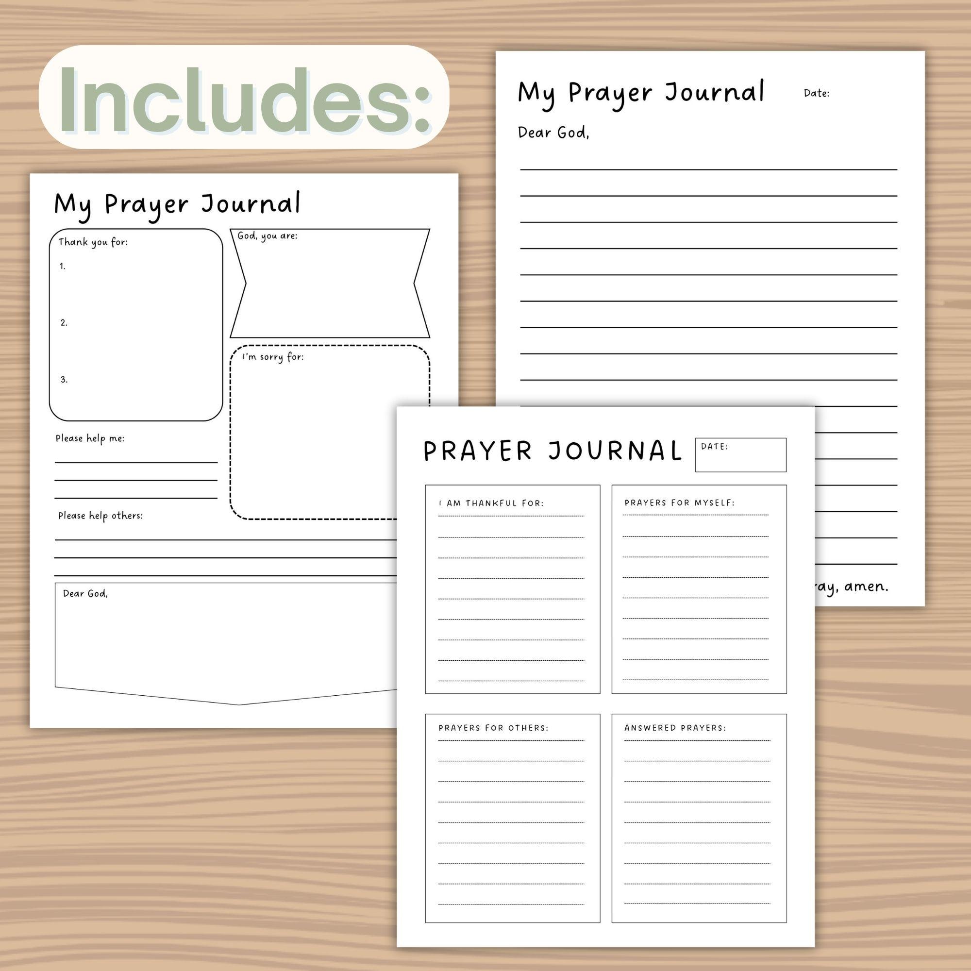 Kids Prayer Printable Journal Pages, Sunday School Lesson, ACTS Prayer ...