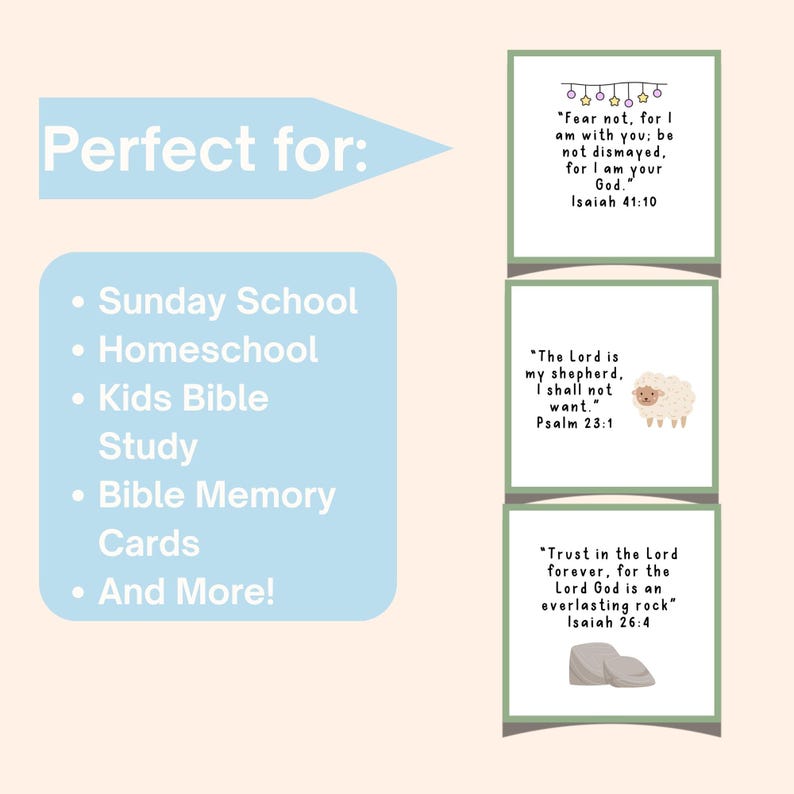 40 Kids Memory Verse Cards Download PDF Bible Verses Sunday School ...