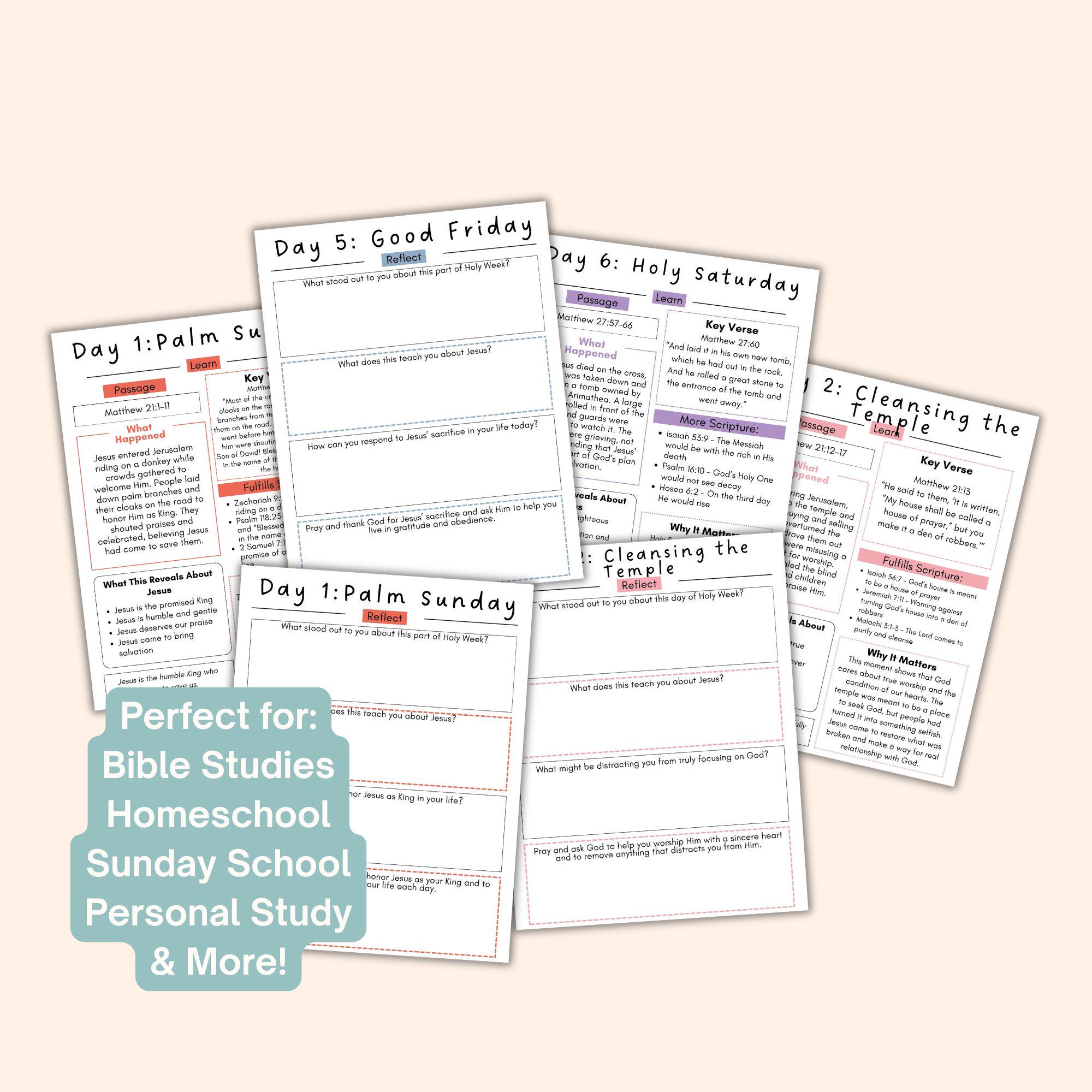 Easter Holy Week Bible Study for Kids Sunday School Lessons Church ...
