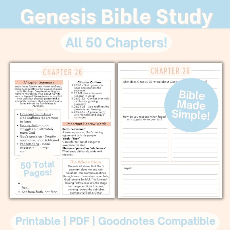 Genesis Simple Study - Etsy