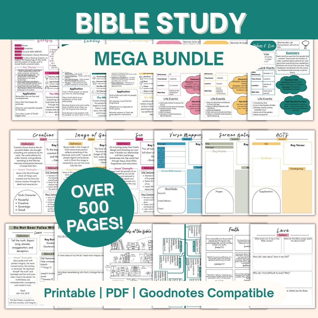 Mega Bible Study Journal Bible Unit Printable Christian Homeschooling ...
