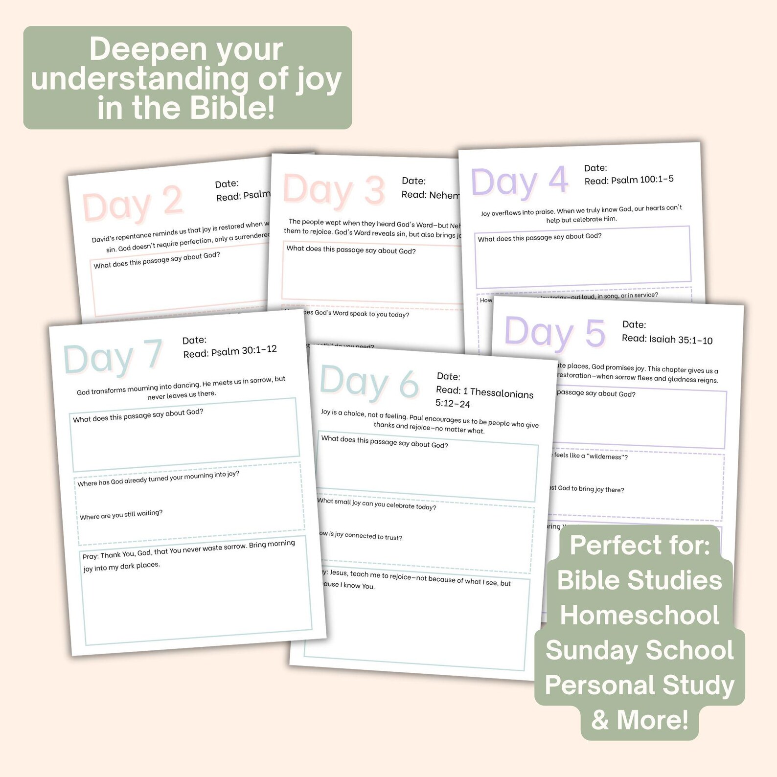 30 Day Joy Bible Study, Bible Reading Plan, Fruit of the Spirit ...