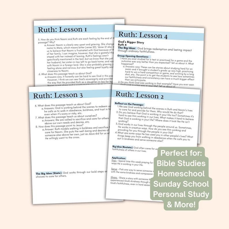 Ruth Bible Study Leader Guide Personal Study, Ruth Bible Overview ...