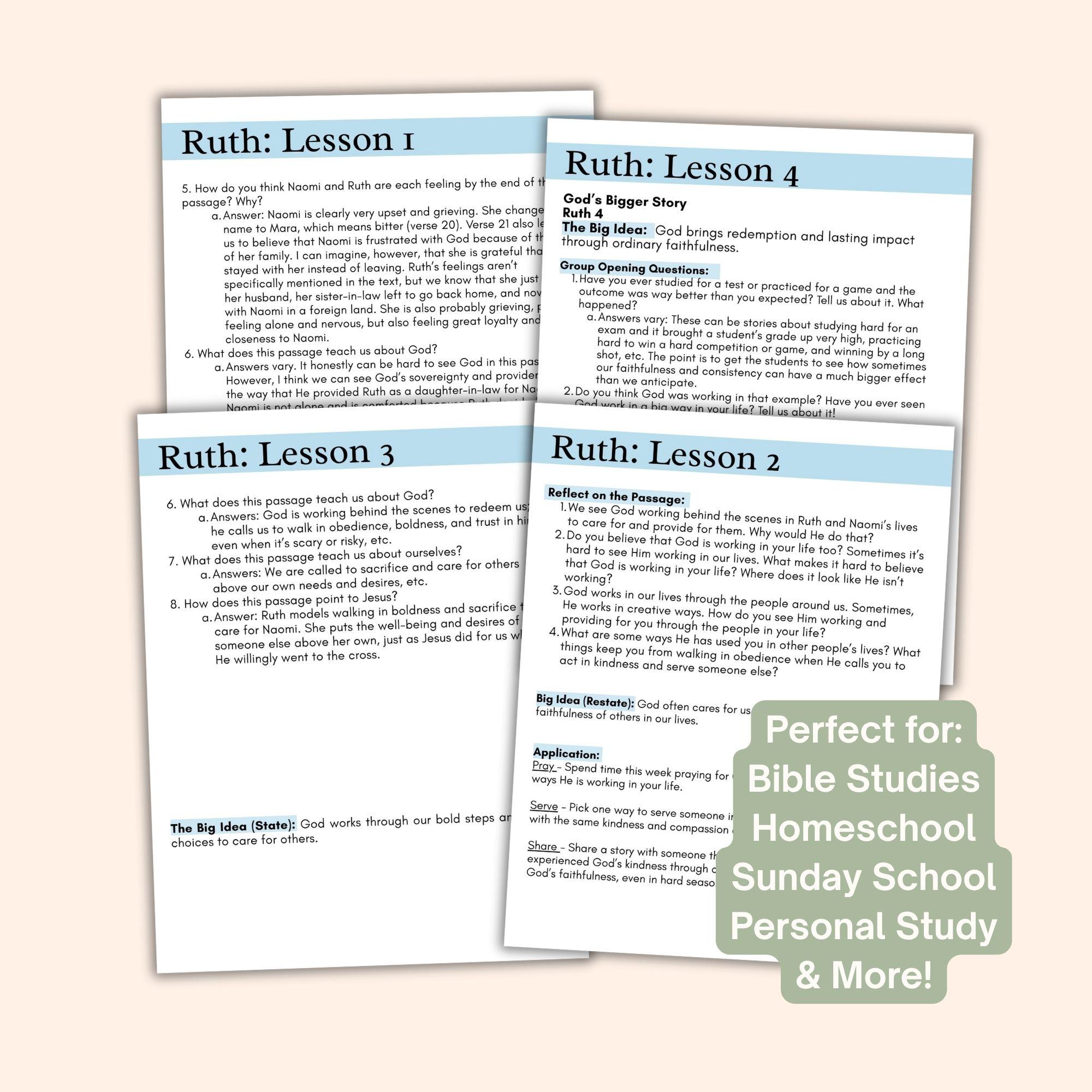 Ruth Bible Study Leader Guide Personal Study, Ruth Bible Overview ...