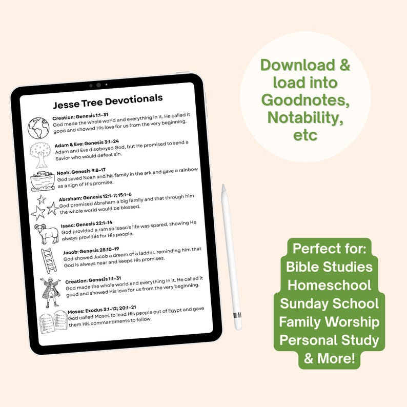 Jesse Tree Advent Ornaments Printable, Advent Countdown Activity, Bible ...