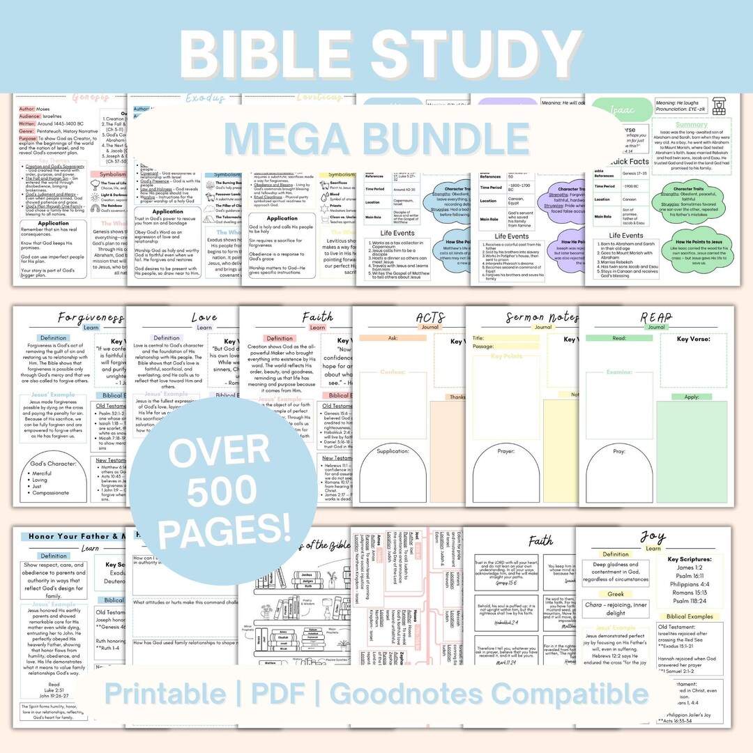 MEGA Bible Study in Depth Bundle Entire Bible Overview Journal Soap ...