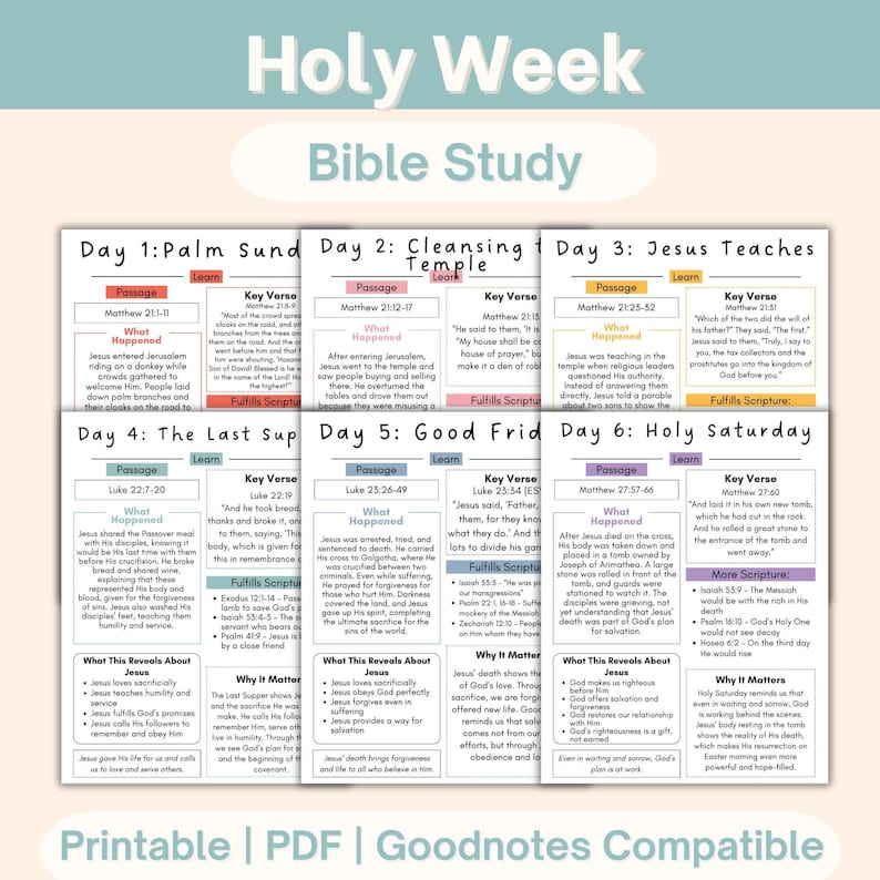 Easter Holy Week Bible Study for Kids Sunday School Lessons Church ...