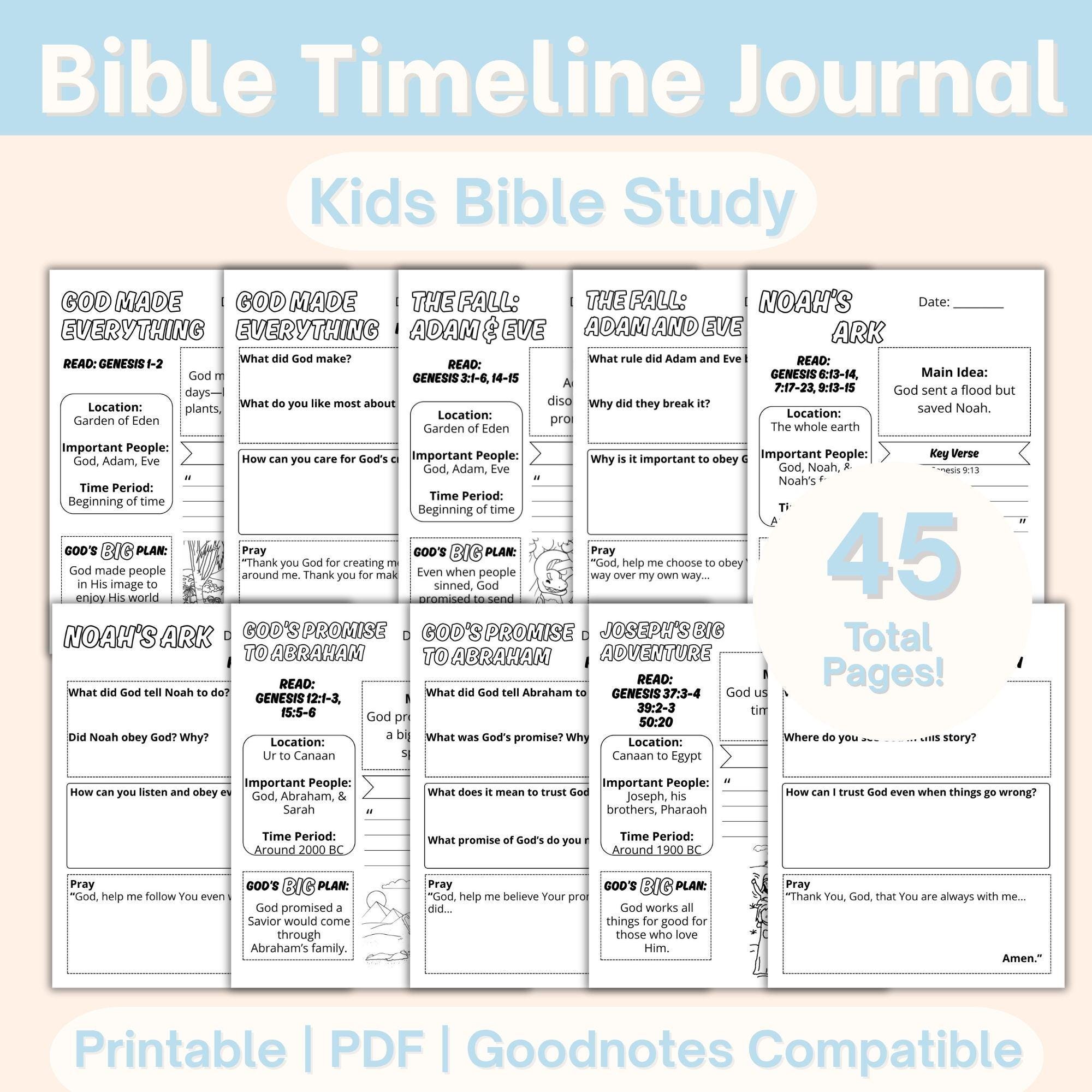 Bible Timeline Bible Study for Kids, Colorful, Bible Chronological ...