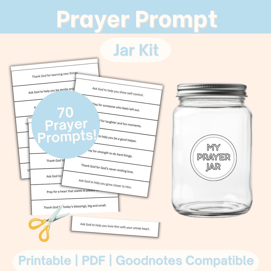 Prayer Prompts for Kids Jar Activity, Sunday School Lesson on Prayer ...