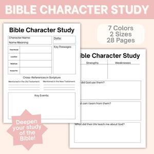Bible Character Study, Printable Bible Study, Bible Study Guide Tool ...