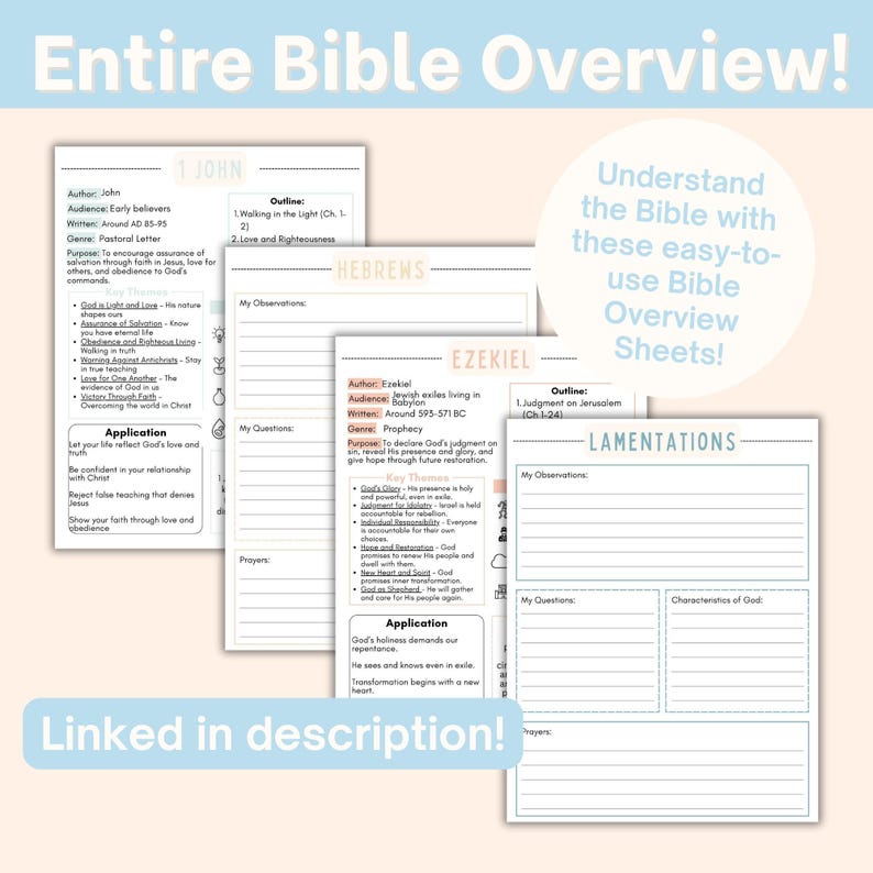 Genesis Bible Study Overview, Genesis Study Guide Journal, Bible ...