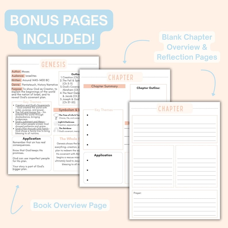 Genesis Bible Study Overview, Genesis Study Guide Journal, Bible ...