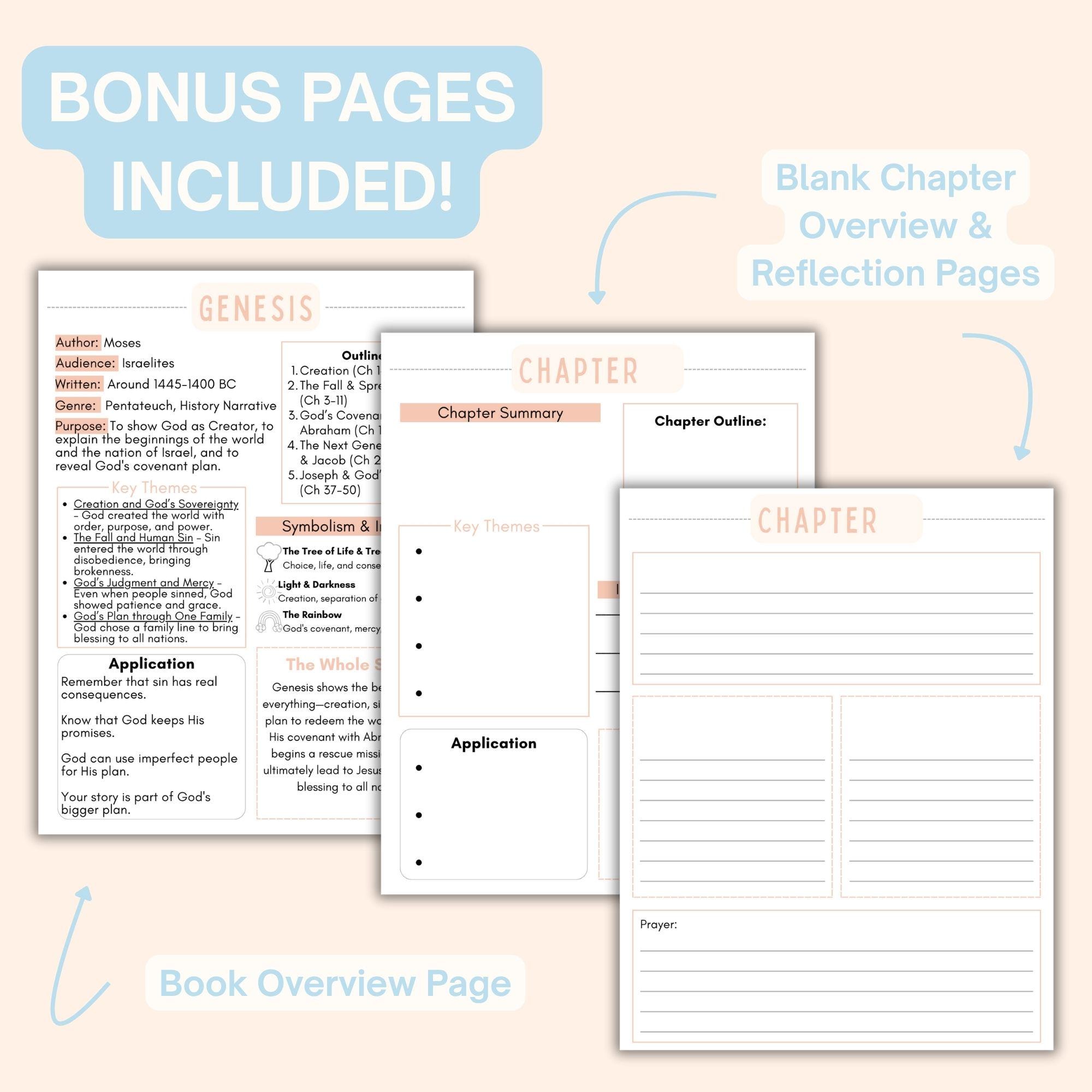 Genesis Bible Study Overview, Genesis Study Guide Journal, Bible ...