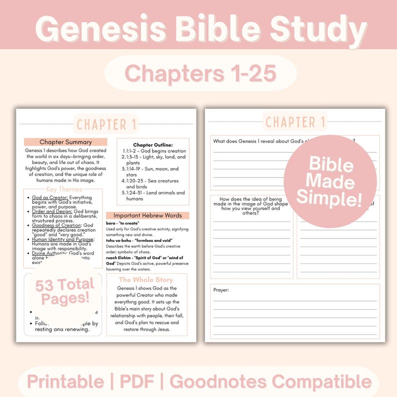 Genesis Bible Study Overview, Bible Made Simple, Genesis Bible Guide ...