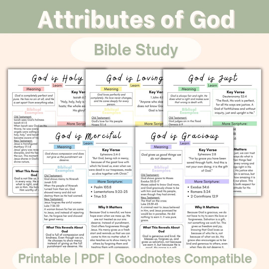 Attributes of God Bible Study for Women Small Groups Youth Bible Study ...