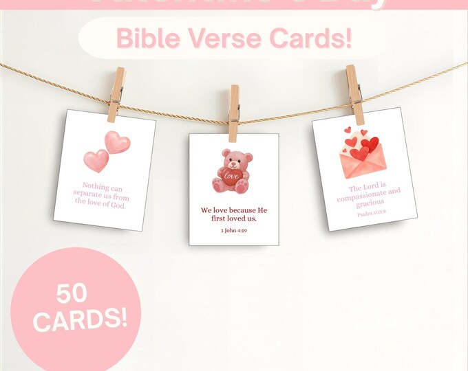 God's Love Bible Verse Note Cards | Printable Scripture Valentines ...