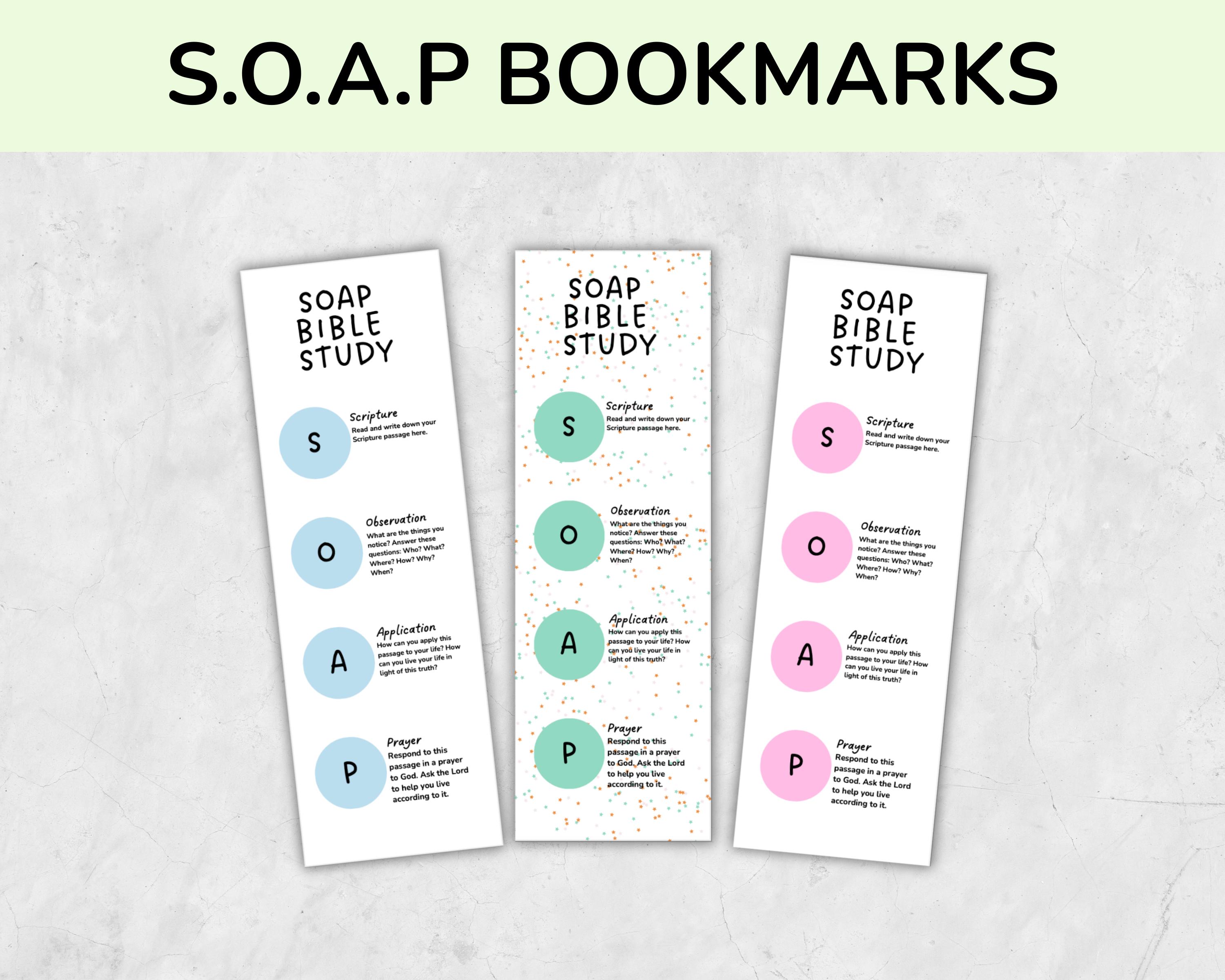 Printable SOAP Bible Study Bookmark | Bible Study Method | Bookmark for ...