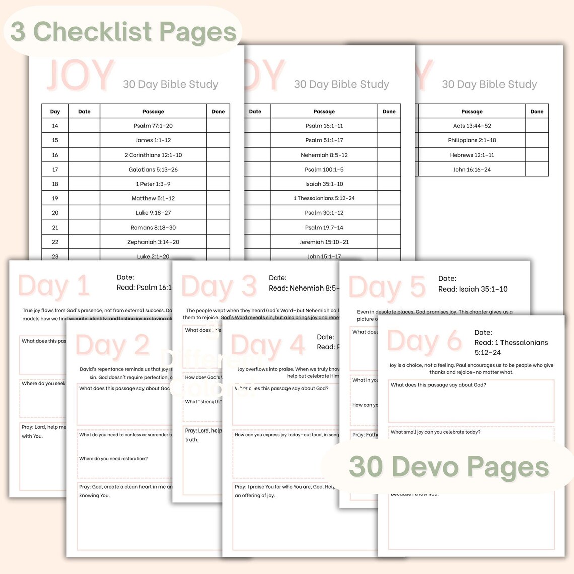 30 Day Joy Bible Study, Bible Reading Plan, Fruit of the Spirit ...