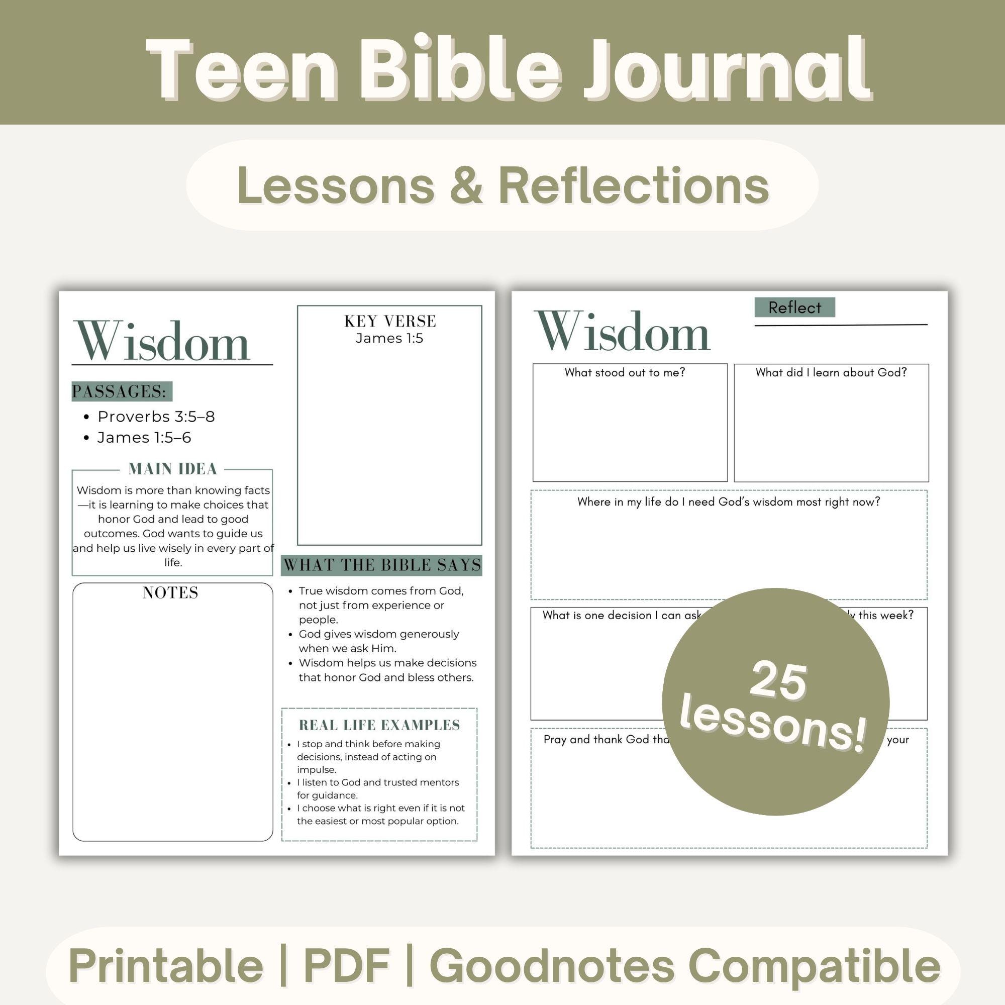 Teen Bible Journal, Youth Group Lessons for Teenagers, Teen Bible Study ...