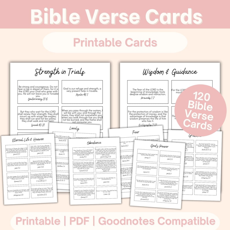 Printable Bible Verse Cards, Scripture Cards for Kids, Scripture Memory ...