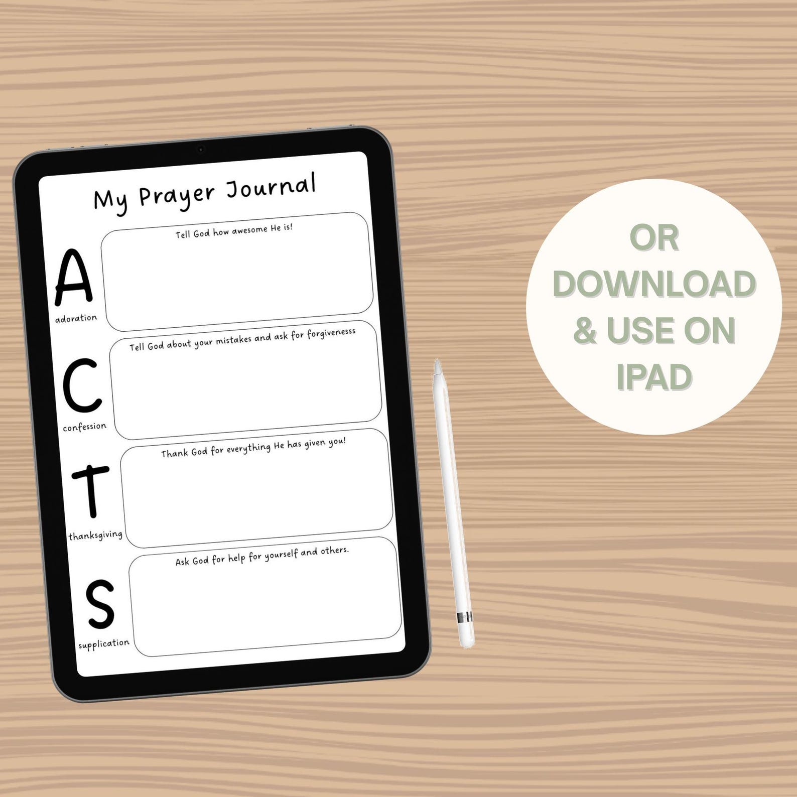 Kids Prayer Printable Journal Pages, Sunday School Lesson, ACTS Prayer ...