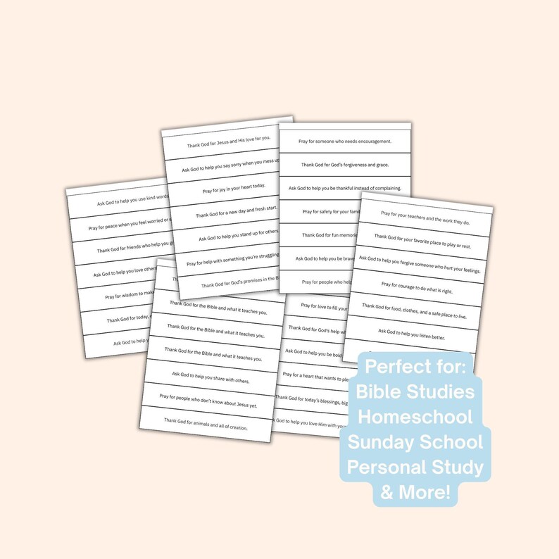 Prayer Prompts for Kids Jar Activity, Sunday School Lesson on Prayer ...